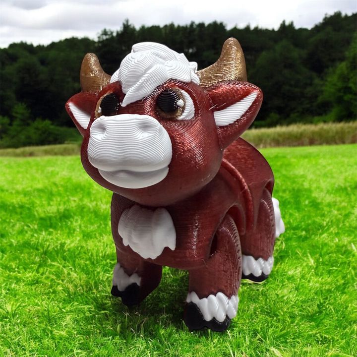 3D Printable Highland Cow - Community Choice Model by Rebel Alicorn Designs