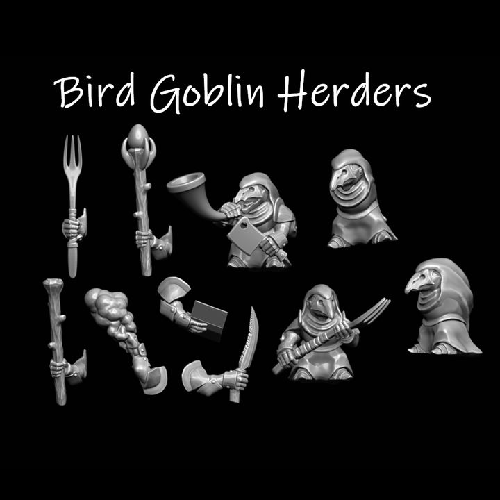 3D Printable Bird Herding Goblins by Sudo