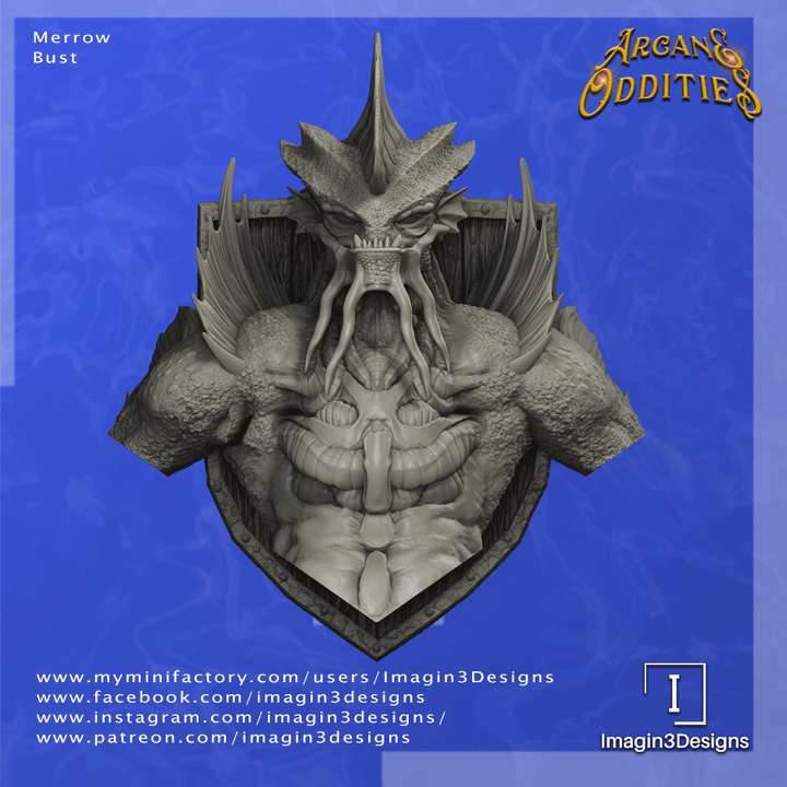 3D Printable Pre-Supported Merrow Bust by Imagin3Designs