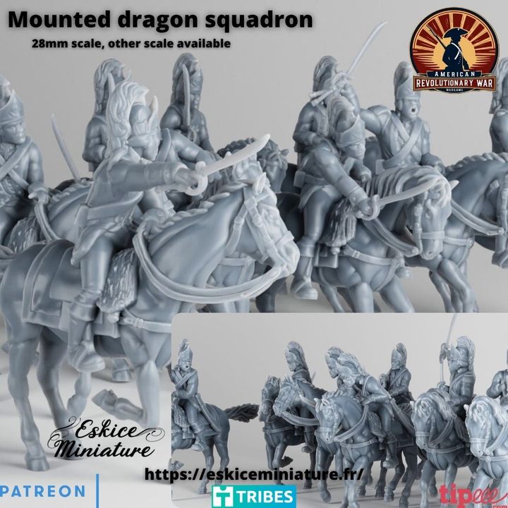 3D Printable Mounted Dragons American Revolutionary War - 28mm by ...
