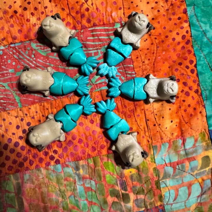 3D Printable Flexi Capybara Mermaid-- No AMS needed, perfect for minis ...