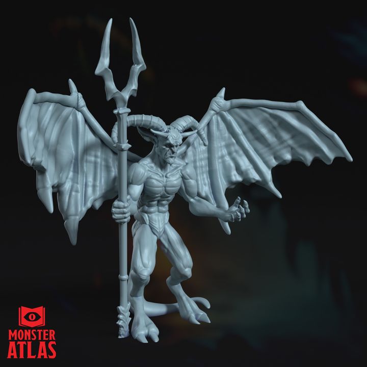 3D Printable Horned Devil by Monster Atlas