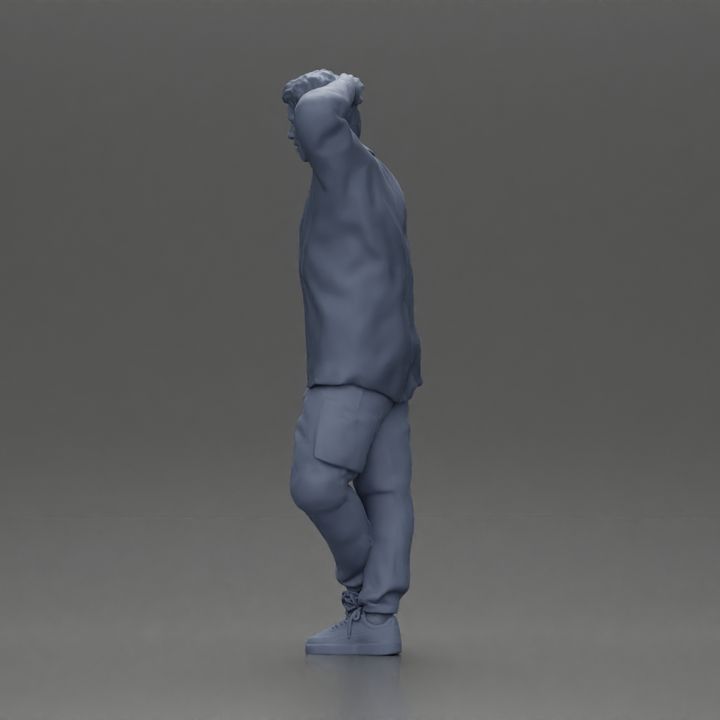 3D Printable Fashion model posing casually in open shirt cargo pants ...