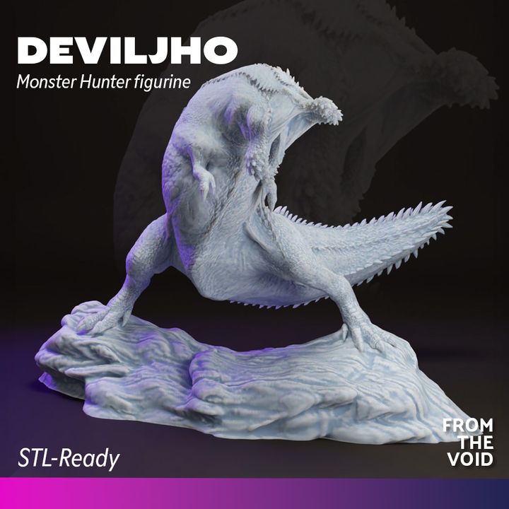 3D Printable DEVILJHO - Monster Hunter Figurine by FromTheVoid