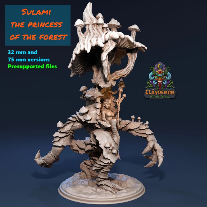 3D Printable Sulami the Princess of the Forest by Claydemon Miniatures