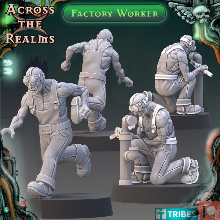 3D Printable Factory Worker by Across the Realms