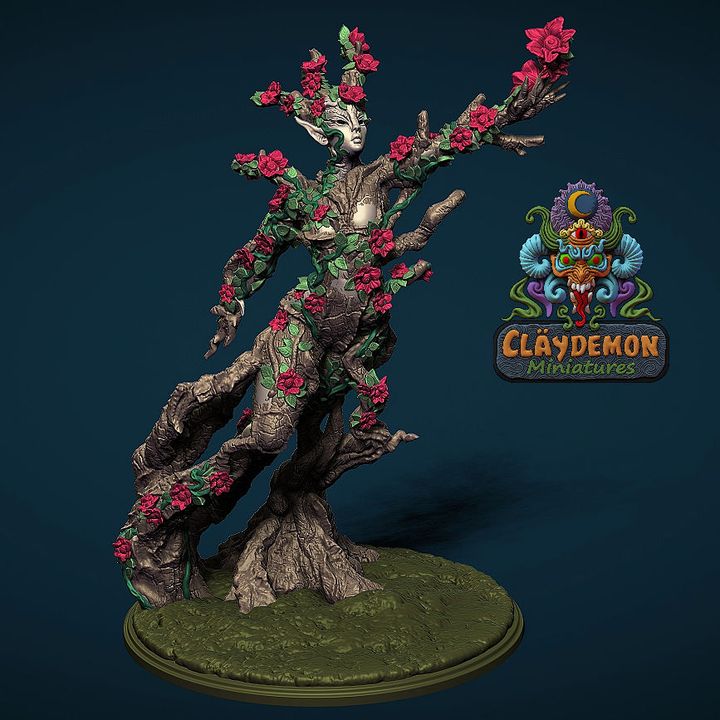 3D Printable Azurea the dryad by Claydemon Miniatures