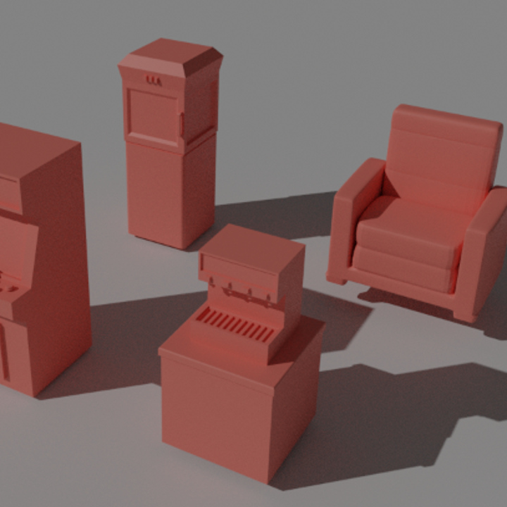 3D Printable Modern 28mm Scale Movie Furniture Set STL – Printable ...