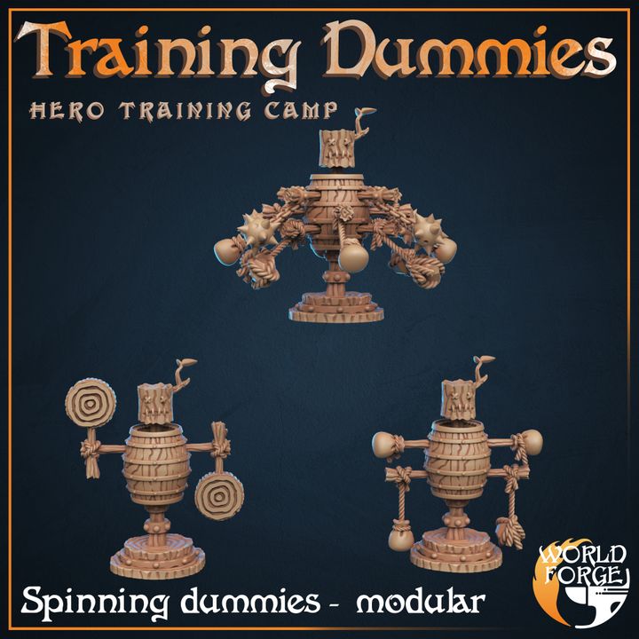 3D Printable Dummies - Hero Training Camp by World Forge Miniatures