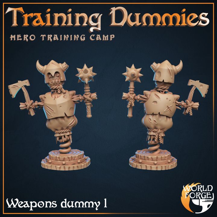 3D Printable Dummies - Hero Training Camp by World Forge Miniatures