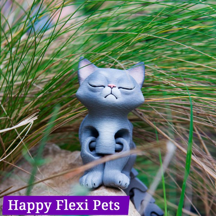 3D Printable Busya the cat - print in place flexible toy (#4) by Happy ...