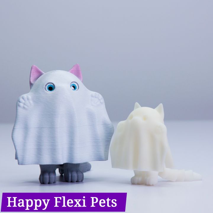 3D Printable Ghost kitty and Boo kitty - print in place toys of ...