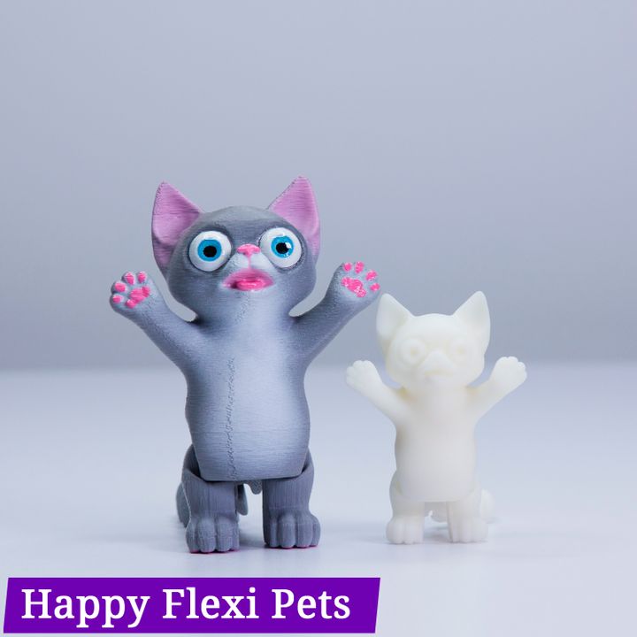 3D Printable Ghost kitty and Boo kitty - print in place toys of ...