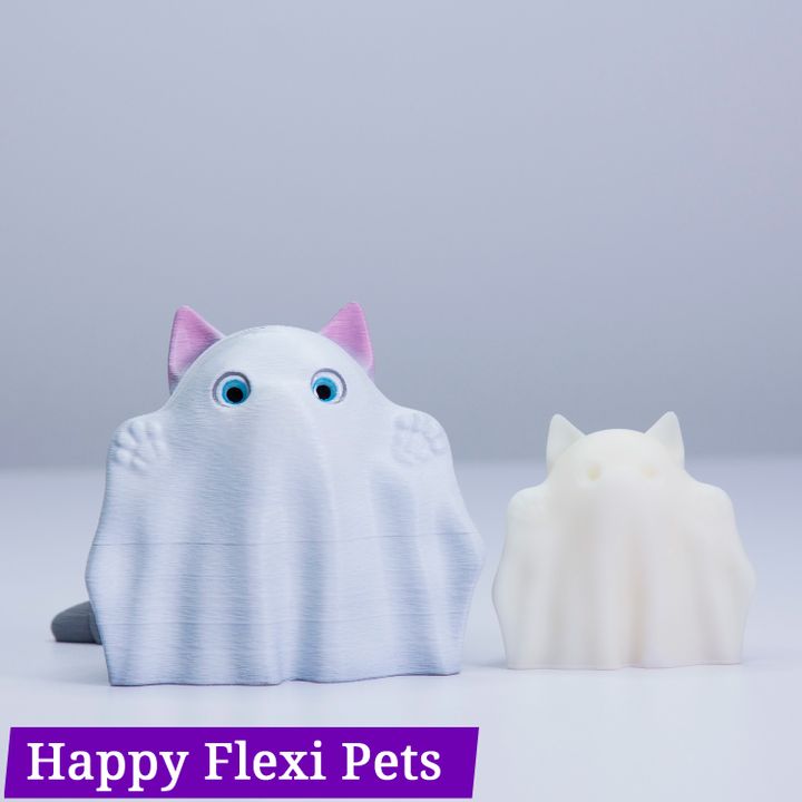 3D Printable Ghost kitty and Boo kitty - print in place toys of ...