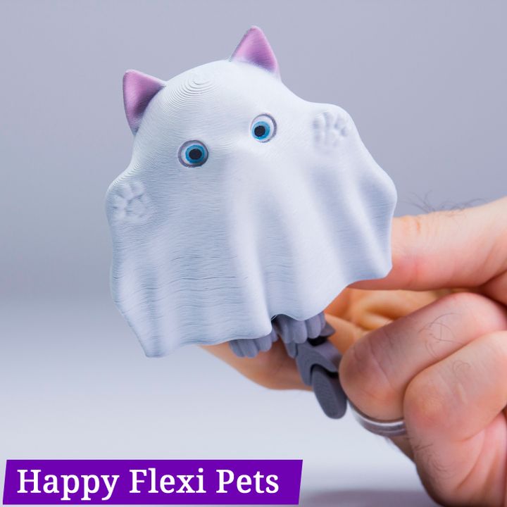 3D Printable Ghost kitty and Boo kitty - print in place toys of ...