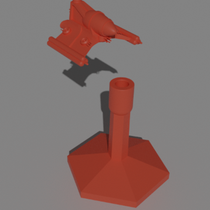 3D Printable Space Combat Gunship Class Trillian Spaceship and Flight Stand STL – Printable ...