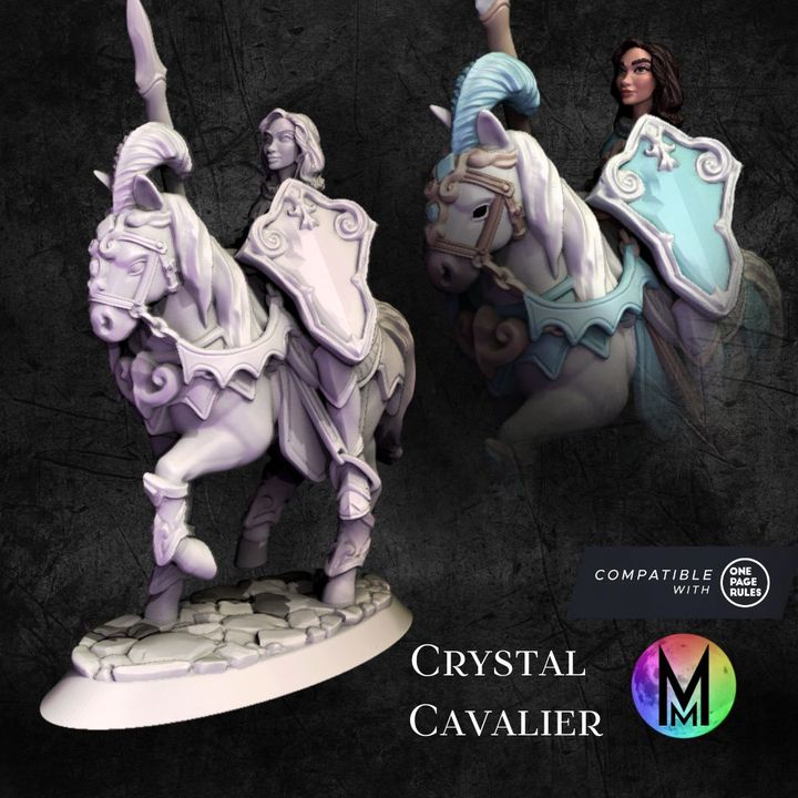 3D Printable Female Cavalier #1 - Crystal Vanguard Cavalier ( mounted ...