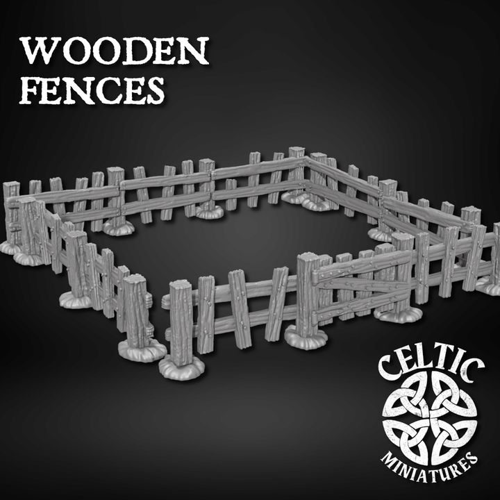3D Printable Wooden Fences by Celtic Miniatures