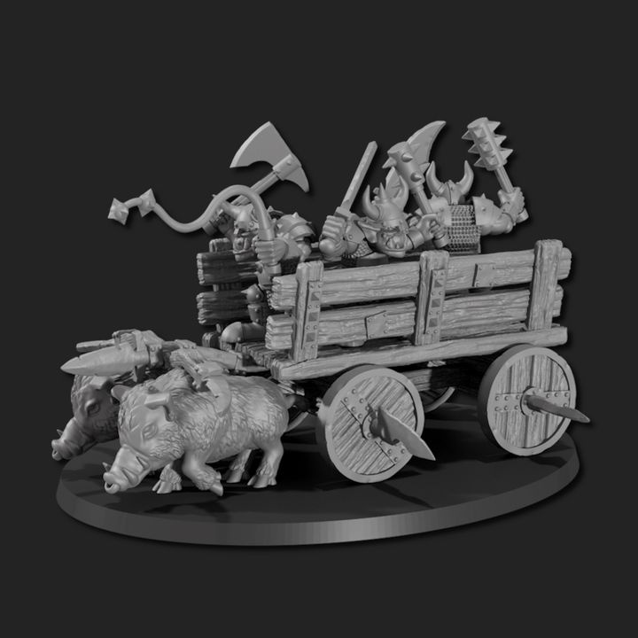 3D Printable Orc War Wagon by Celtic Miniatures