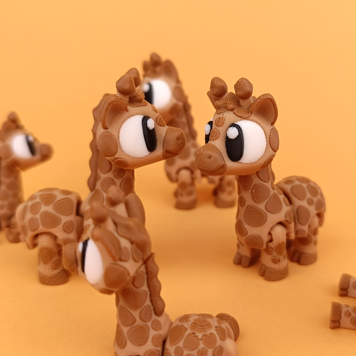 3D Printable Flexi Giraffe Print-in-place by 3DGOB