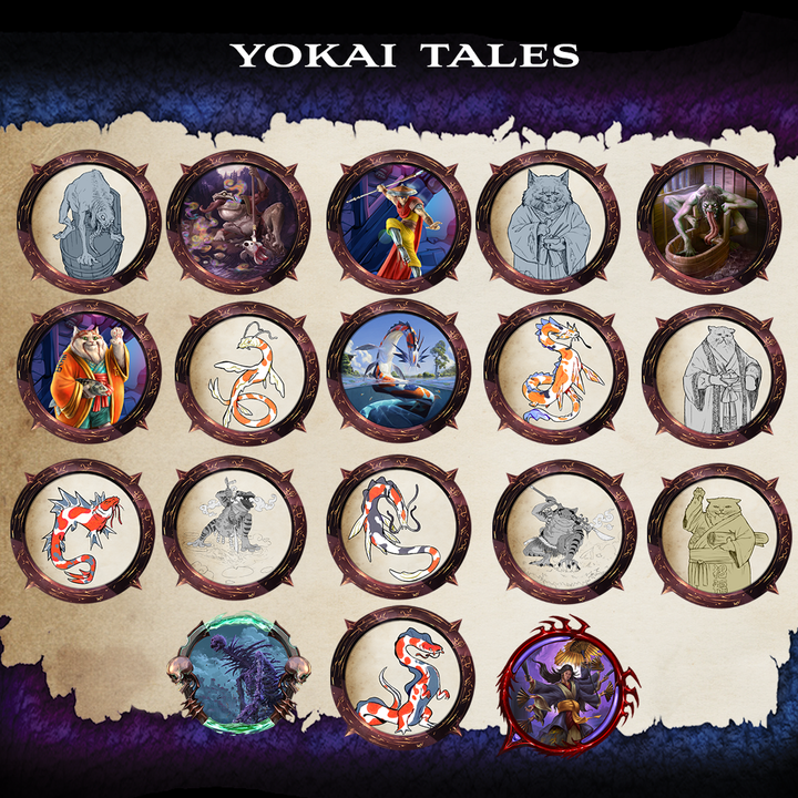 3D Printable Yokai Tales Tokens by Dillon Olney