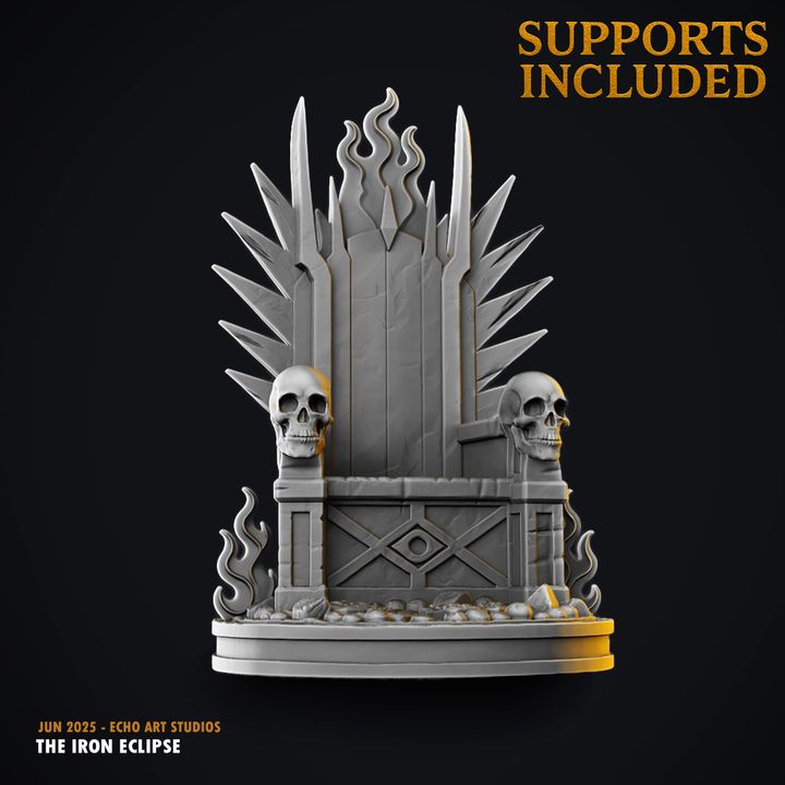 3D Printable Throne - Echo Art - Iron Eclipse by Echo Art Studios