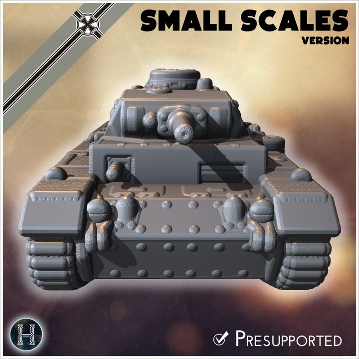 3D Printable Panzer III Ausf. H (small scales version) - Germany ...