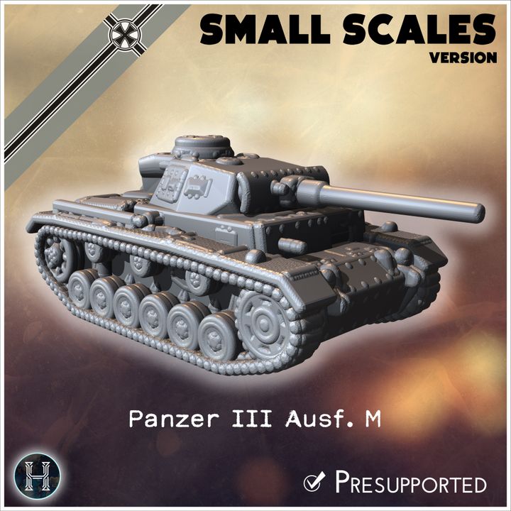 3D Printable Panzer III Ausf. M (small scales version) - Germany ...