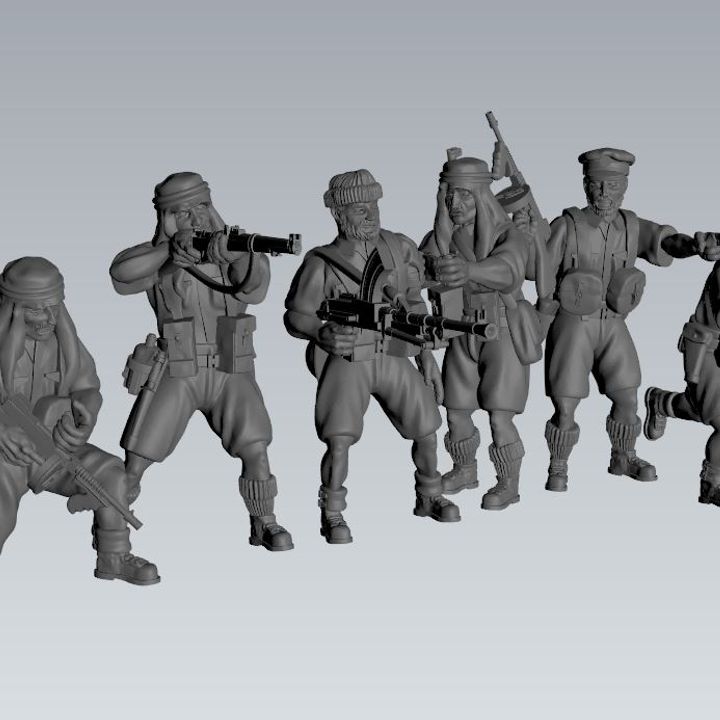 3D Printable 28 mm SAS-LRDG infantry squad by Studio Grozny