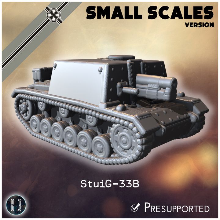 3D Printable Sturm-Infanteriegeschutz 33B StuiG-33B (small scales ...