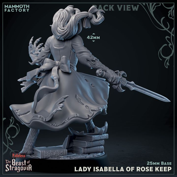 3D Printable Lady Isabella of Rose Keep by Mammoth Factory