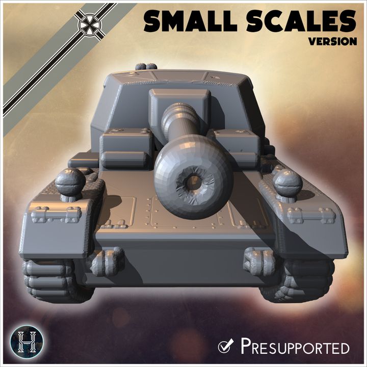 3D Printable Dicker Max 105 mm K (gp.Sfl.) Pz.Sfl. IVa (small scales ...