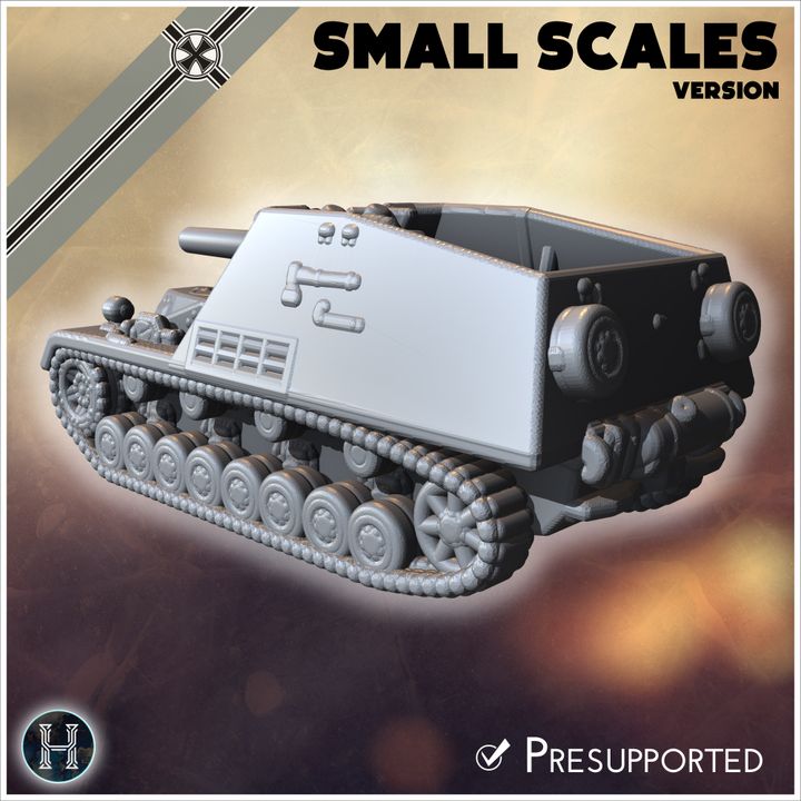 3D Printable Hummel-Wespe 105mm SPG (small scales version) - Germany ...