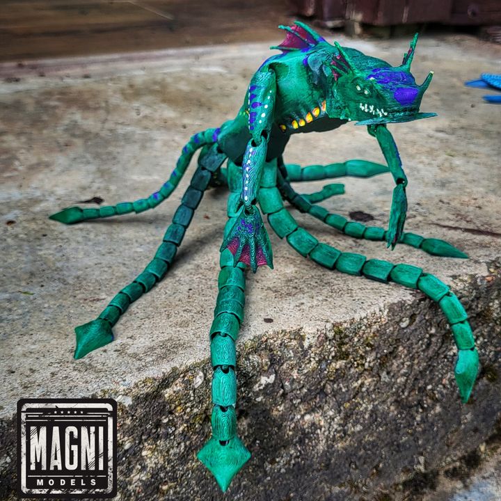 3D Printable Articulated Sea Dragon Leviathan by MagniModels