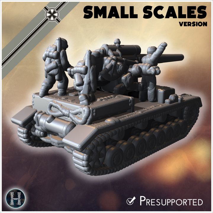 3D Printable 88 mm Flak 36 auf Fahrgestell Panzer IV (small scales ...