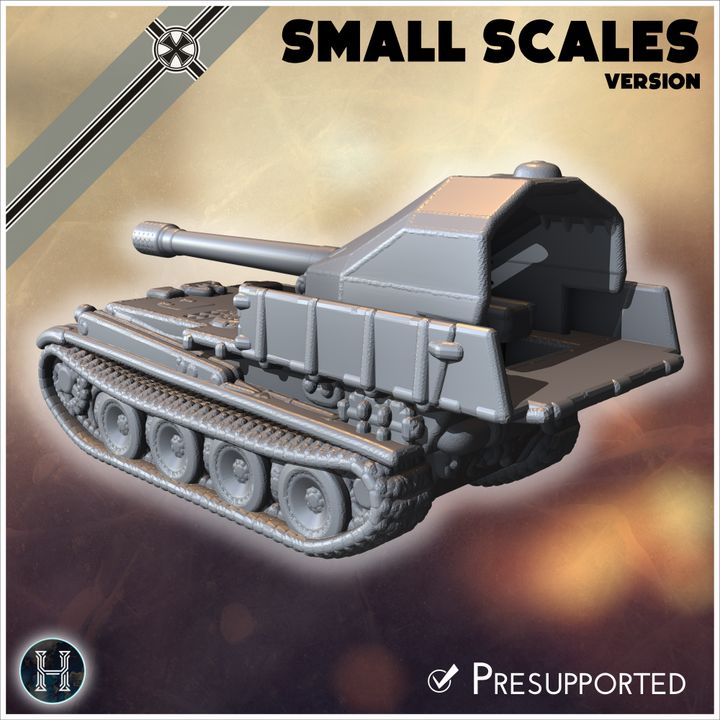 3D Printable Panzer V 128 mm SPG Grille 12 (K) (small scales version ...