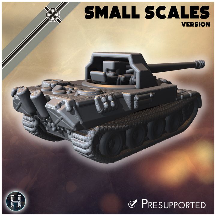 3D Printable Panzer V Panther 128 mm Skorpion (Rh) (small scales ...