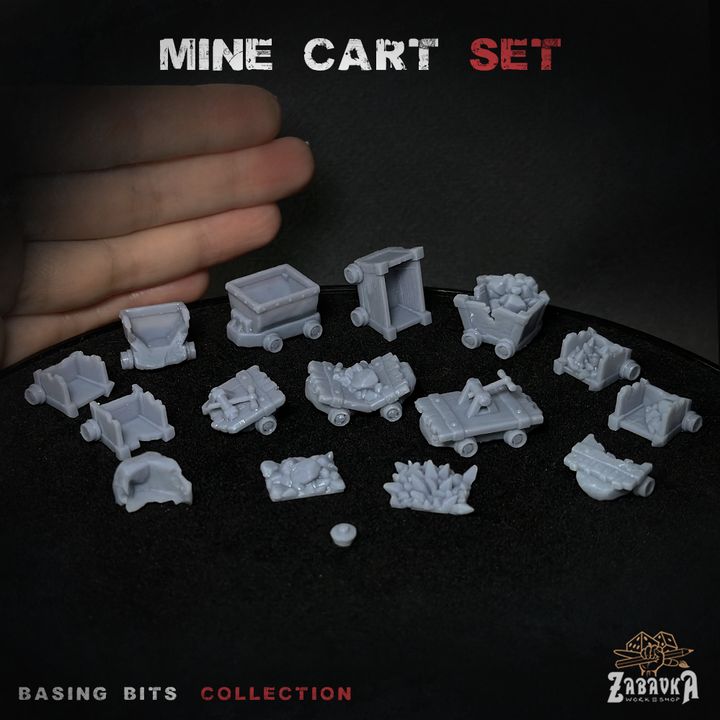 3D Printable Mine cart - Basing Bits by Zabavka Workshop