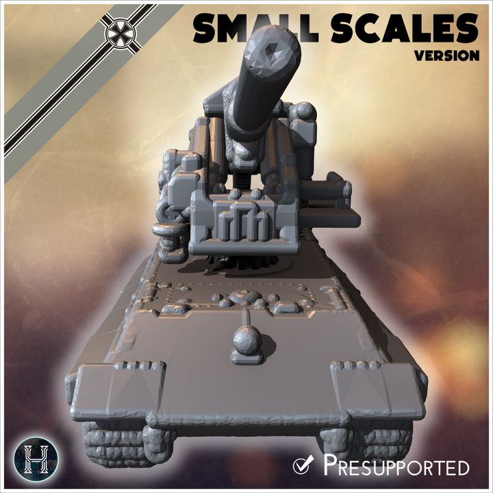 3D Printable E-75 128mm Flak 40 Entwicklung (small scales version ...
