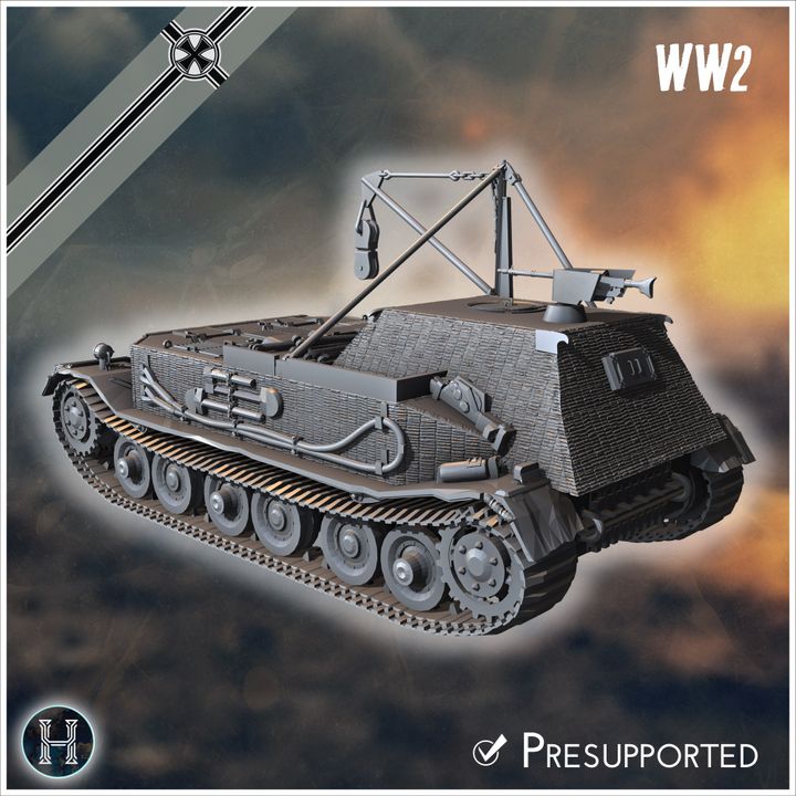 3D Printable Bergepanzer Tiger (P) armored recovery vehicle - Germany ...
