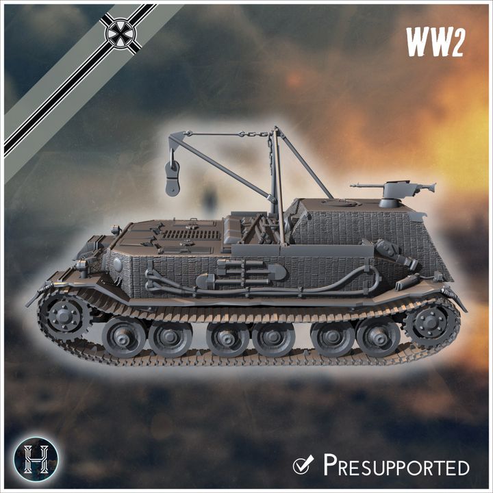 3D Printable Bergepanzer Tiger (P) armored recovery vehicle - Germany ...