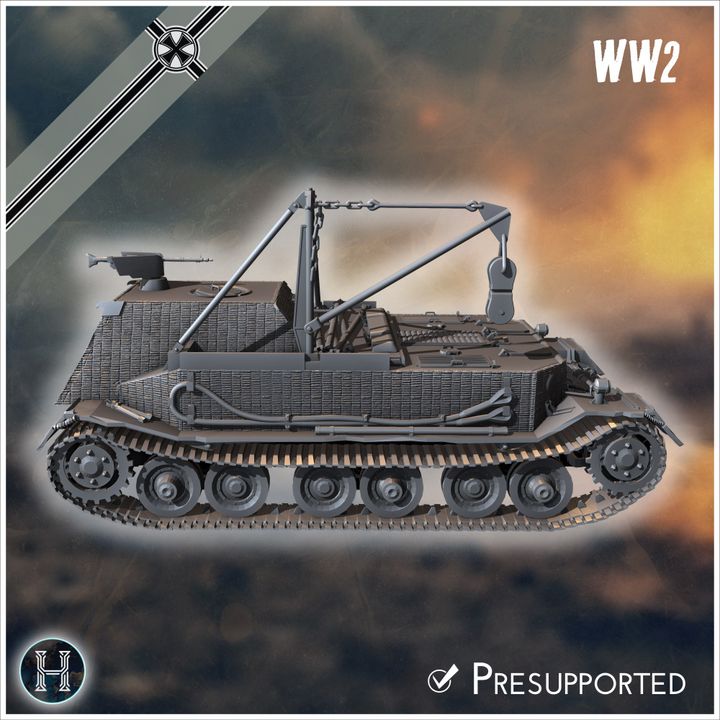 3D Printable Bergepanzer Tiger (P) armored recovery vehicle - Germany ...