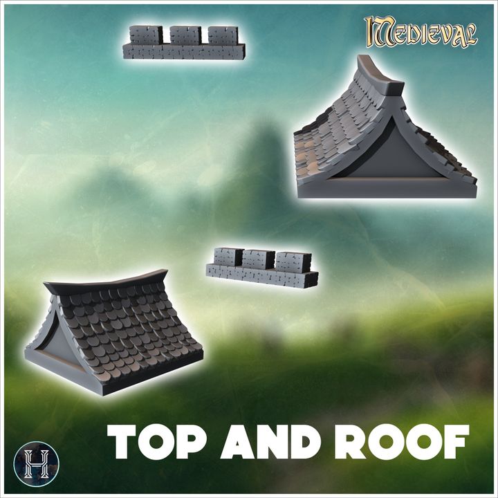 3D Printable Modular dungeon set with stone walls, archways, floors ...