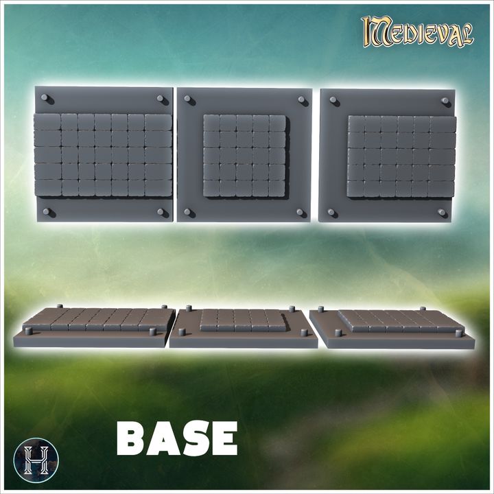 3D Printable Modular dungeon set with stone walls, archways, floors ...