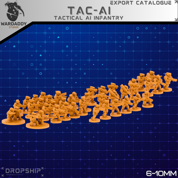 3D Printable TAC-AI Tactical AI Infantry 10mm by WarDaddy Studios