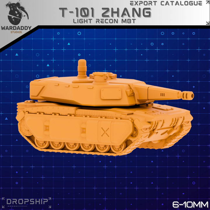 3D Printable T-101 Zhang Light Recon Tank by WarDaddy Studios