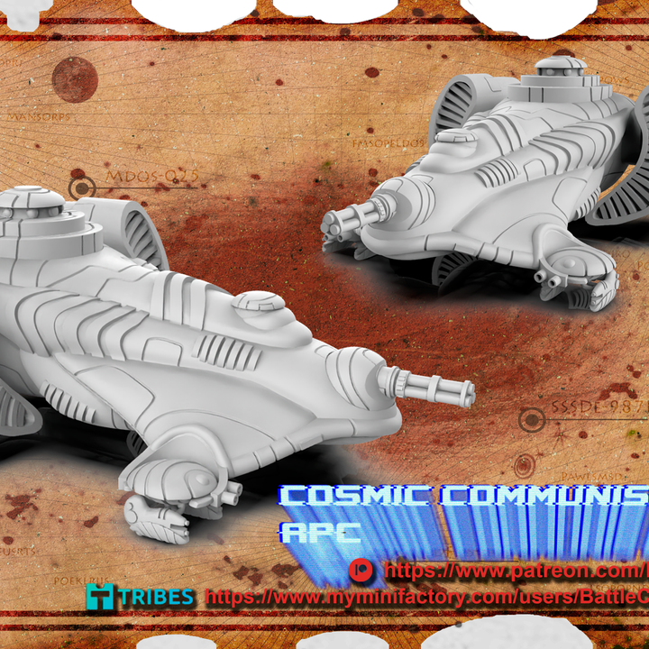 3D Printable Cosmic Comunist Empire APC by BattleCat Grim Wars
