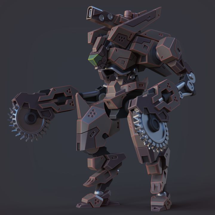 3D Printable Rune Forge "Buzzsaw" | Fully Posable | Dwarven Mech ...