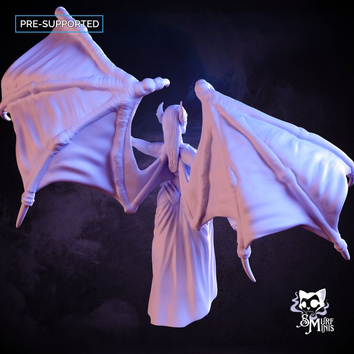 3D Printable Vampire Batform female/ Gargoyle female by Smurf Minis