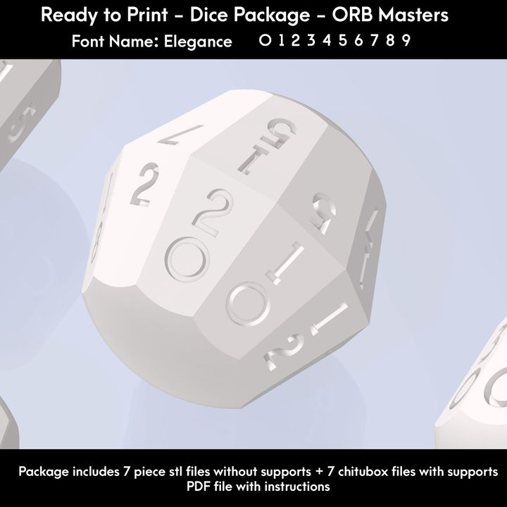 3D Printable Dice Masters – Ready to Print - 7 Piece Set – ORB Dice ...
